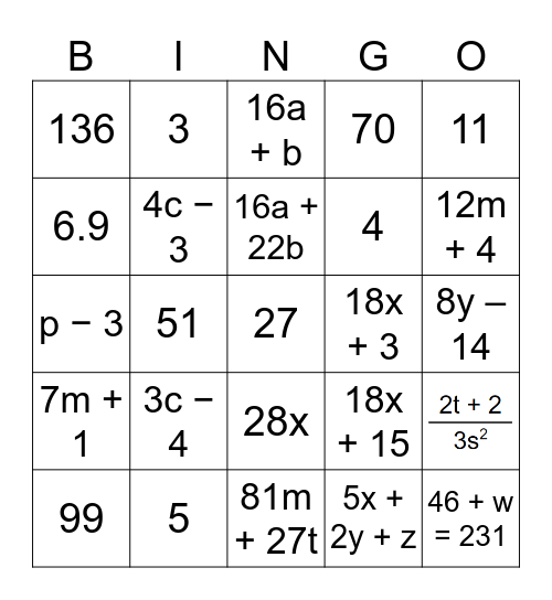 Unit 3 Bingo Review Bingo Card