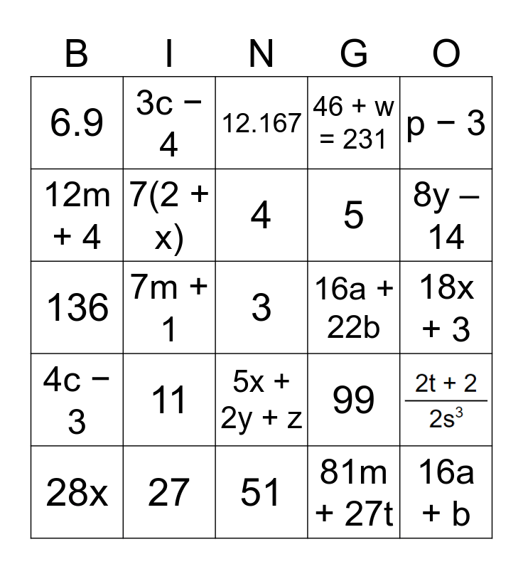 Unit 3 Bingo Review Bingo Card