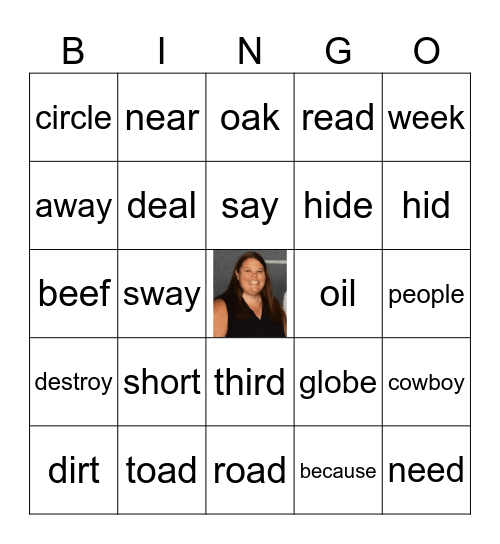 Spelling Word BINGO Card