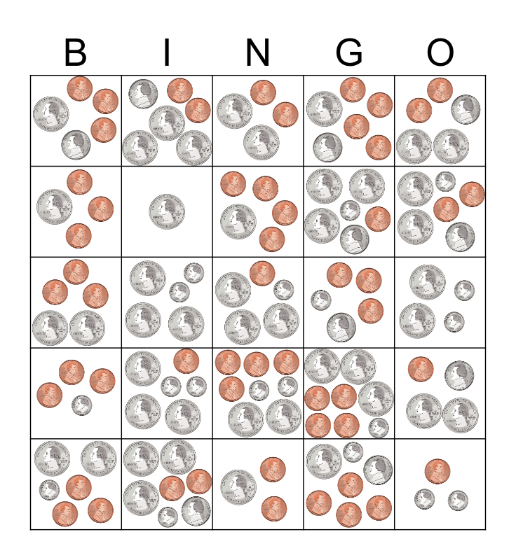 Coin Images Bingo Card