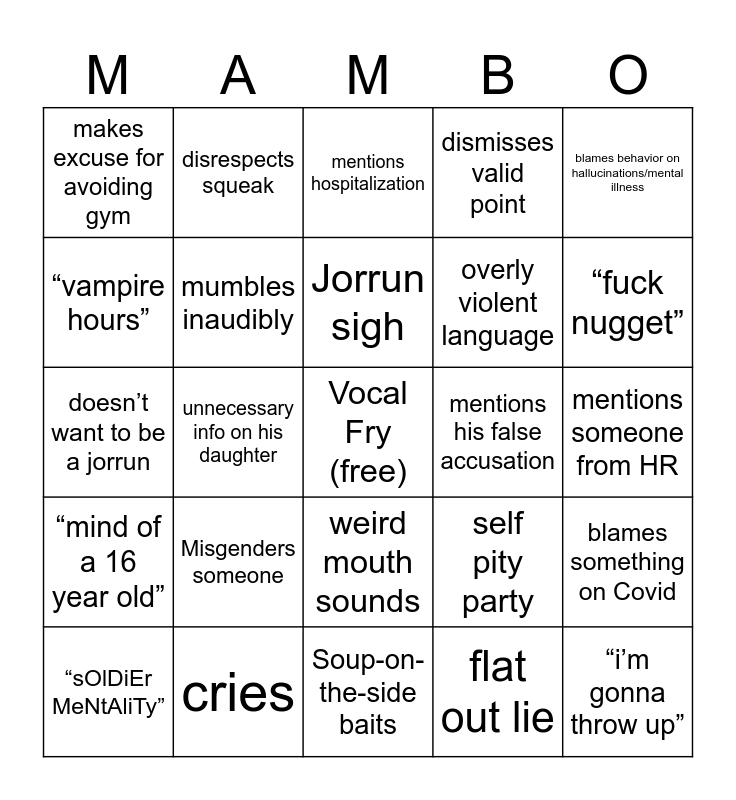 Where’s Your Feet Lover Bingo Card