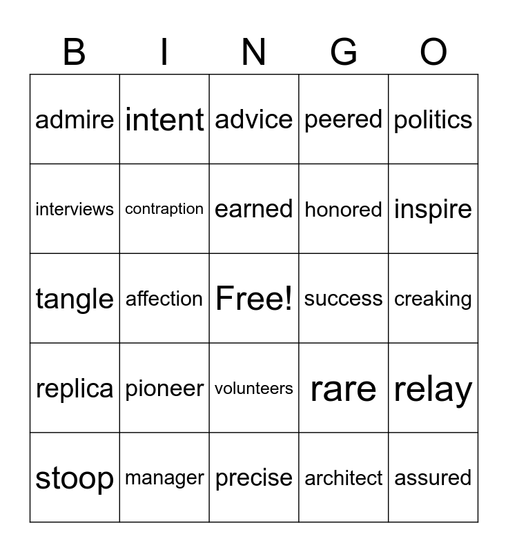 Module 5 WK 1-2 Bingo Card