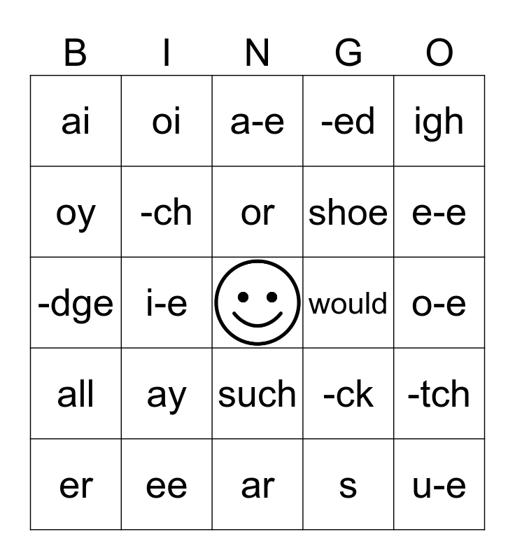 OG Bingo Card