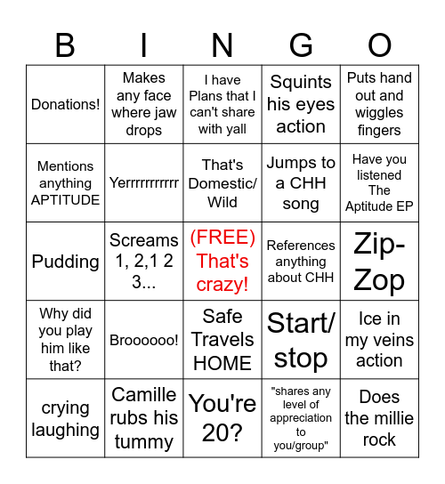 This Is Camille Bingo Card