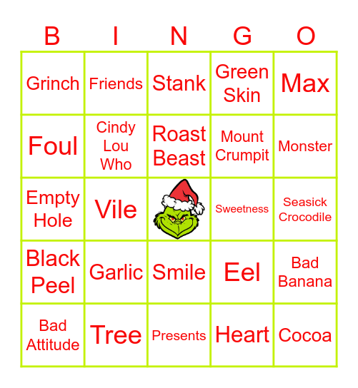 GRINCH BINGO! Bingo Card