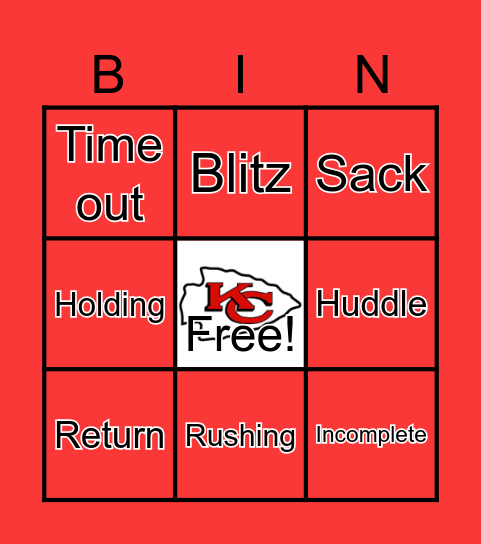 KC BINGO - Chiefs Edition Bingo Card