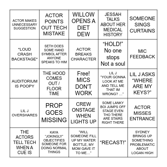 Tech Week Bingo Card