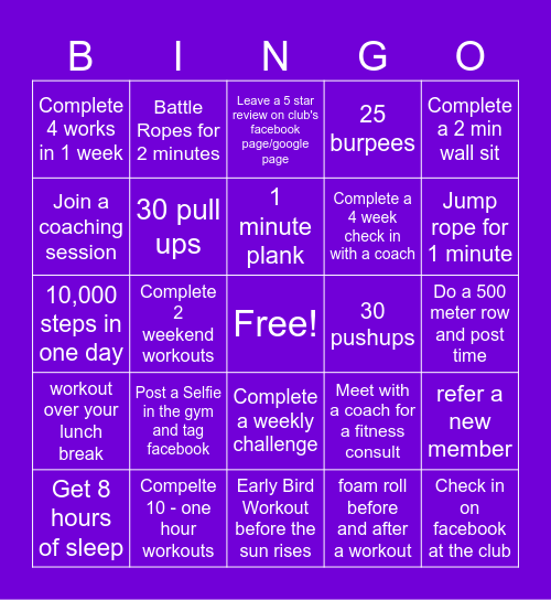 12 Days Of Fitmass Bingo Card