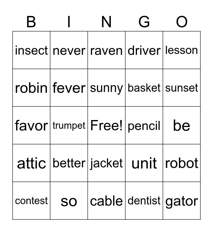 Read to Grow BINGO Card