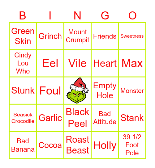 GRINCH BINGO! Bingo Card