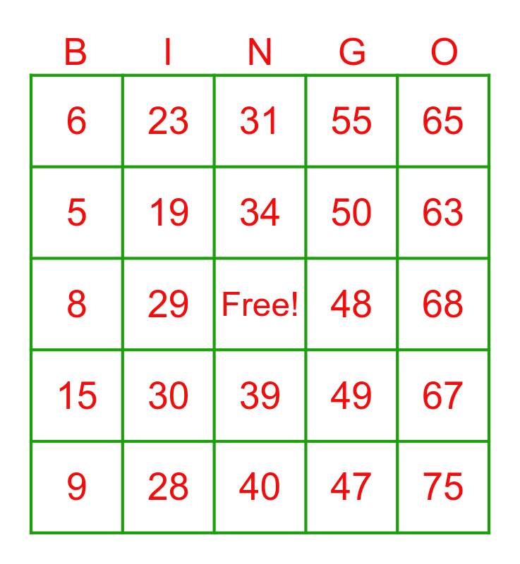 Play Holiday Bingo Online | BingoBaker