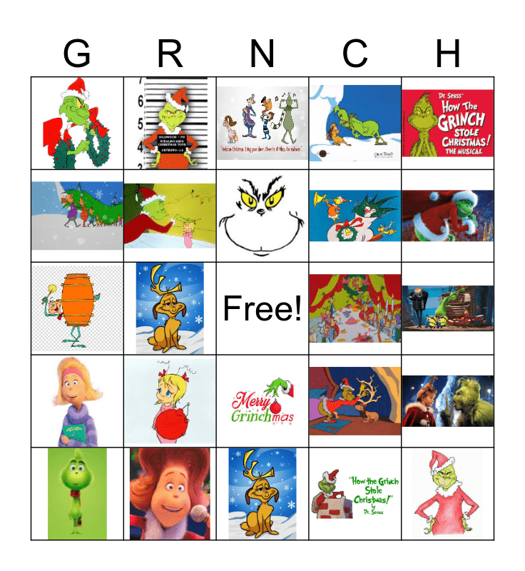 Grinch Bingo Card