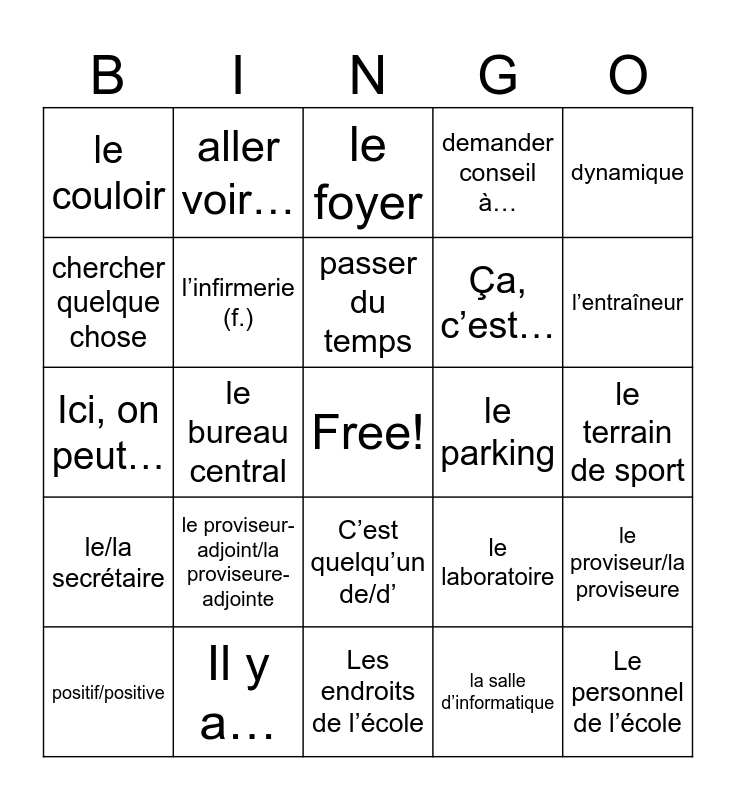 EC2 Unite 1 CDO 2 Bingo Card