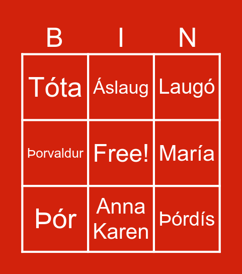 Jólabingó Kringlumýri Bingo Card