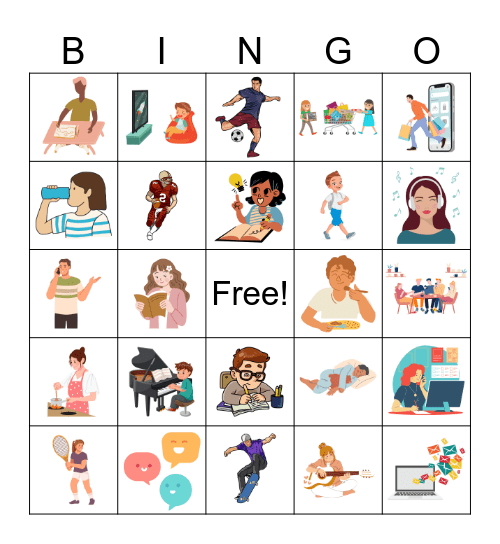 Activities Bingo Card