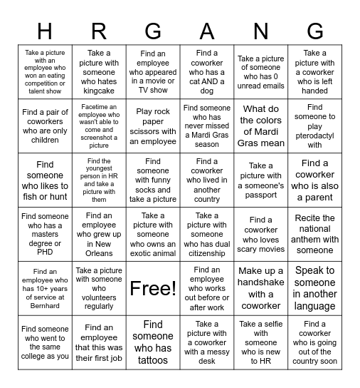 HR Strategy Bingo Card