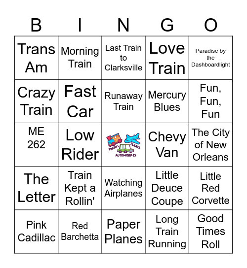 Planes, Trains and Automobiles 2 Bingo Card