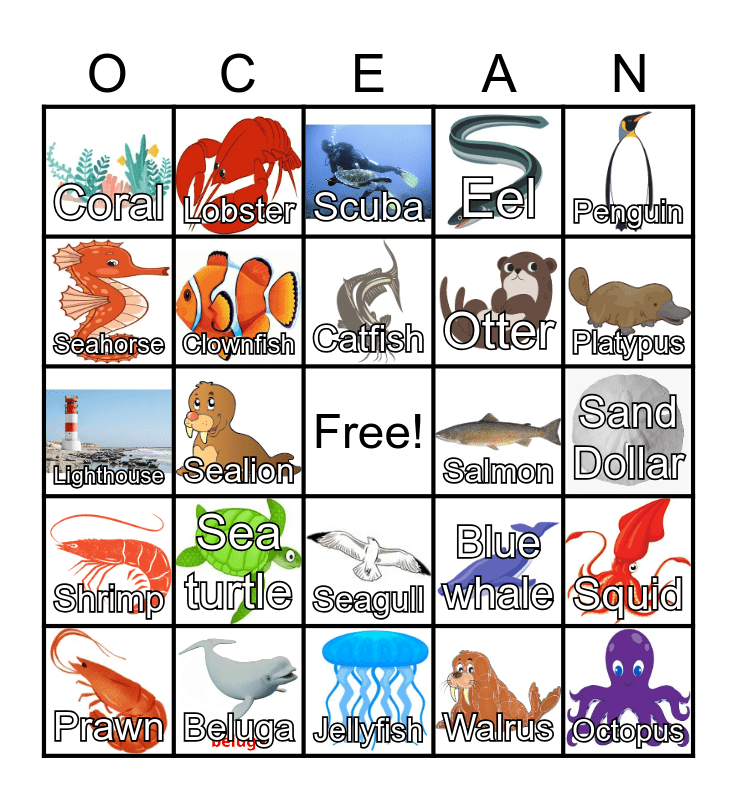 SFP OCEAN Game Bingo Card