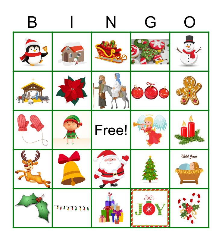 Merry Christmas Bingo Card