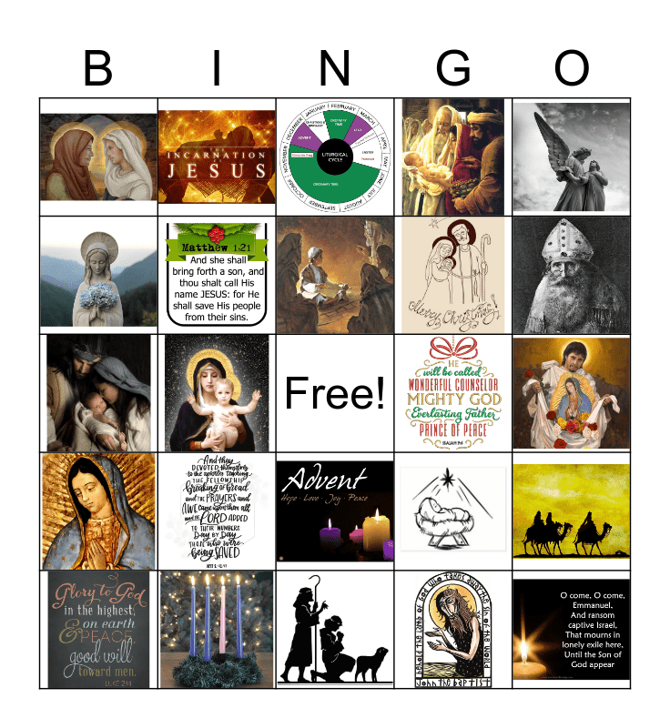 ADVENT BINGO Card