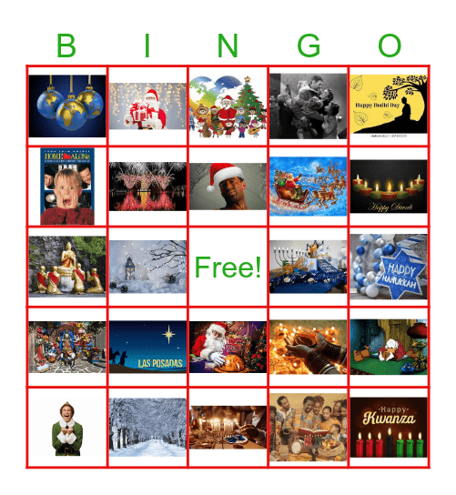 A Worldly Holiday Celebration Bingo Card