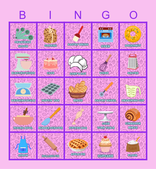 Bakin' in a 'GO Bingo Card