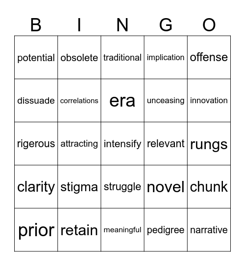 Merry Christmas Reading Vocabulary Bingo Card