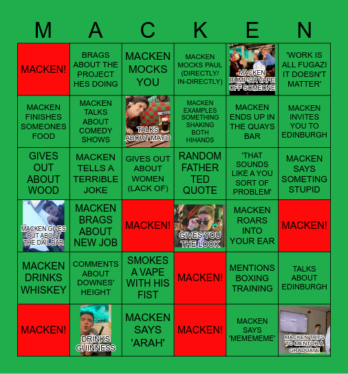 MACKEN BINGO Card