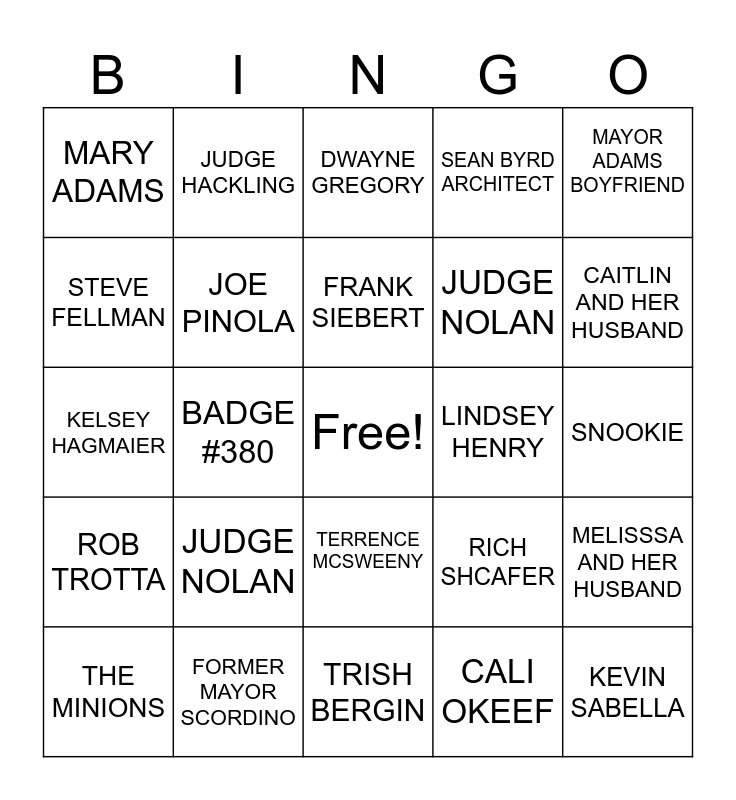 AUSTIN KITT Bingo Card
