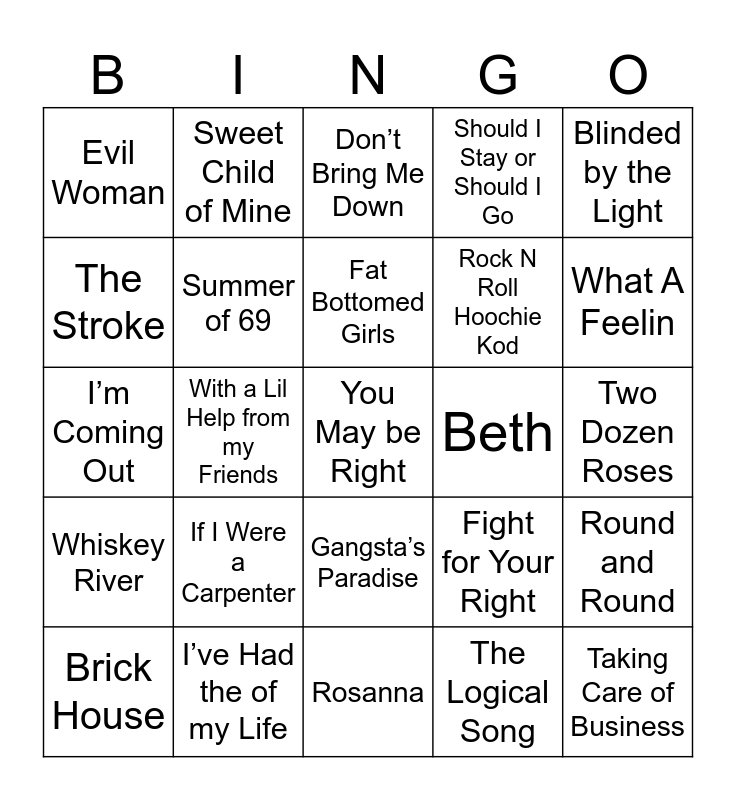 Bingo 24 Bingo Card