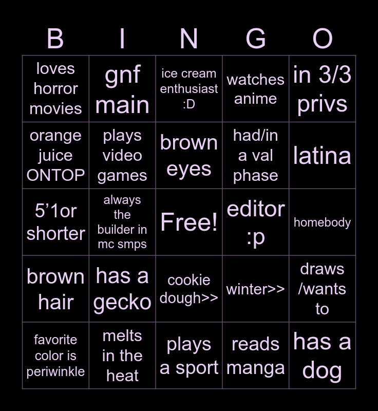 pugs bingo :] Bingo Card