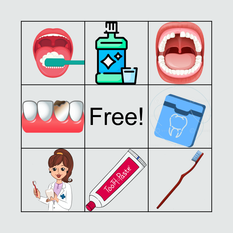 DENTAL HEALTH BINGO Card