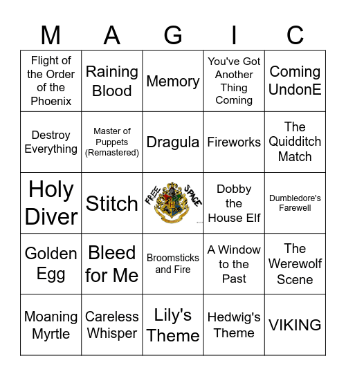 Harry Potter & MetalCore Mashup! Bingo Card