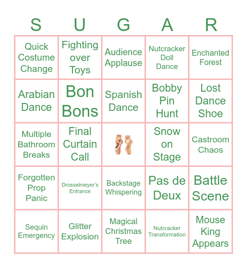 Moms of The Nutcracker Bingo Card