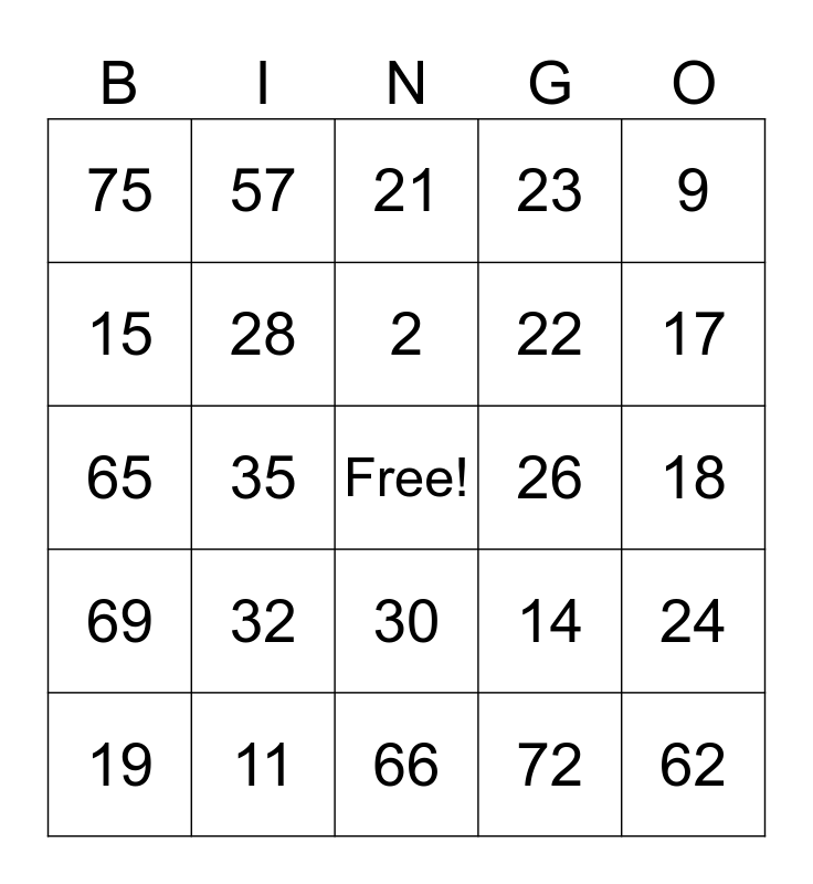 IDOY CARD Bingo Card