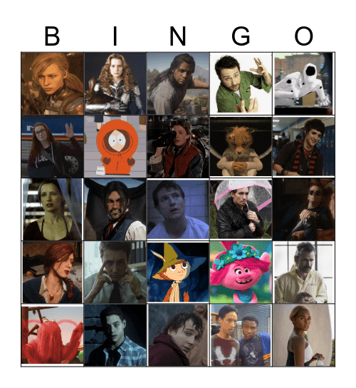 Favourite Character Bingo Card