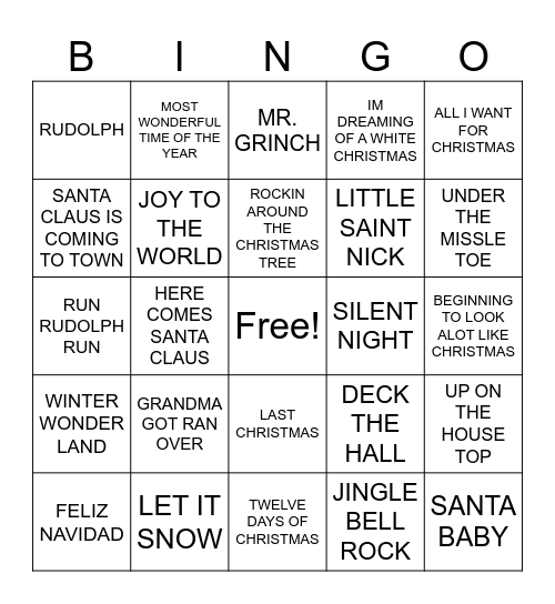 Merry Christmas Bingo Cards at Darrell Coria blog