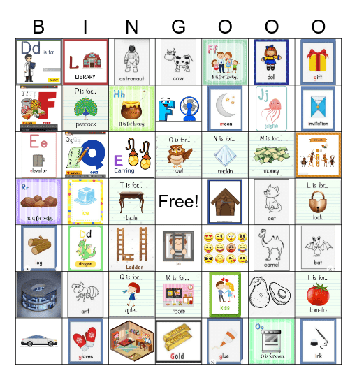 vocabulary bingo A - T Bingo Card