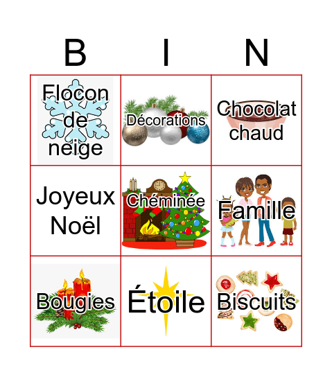 Noel Bingo Card