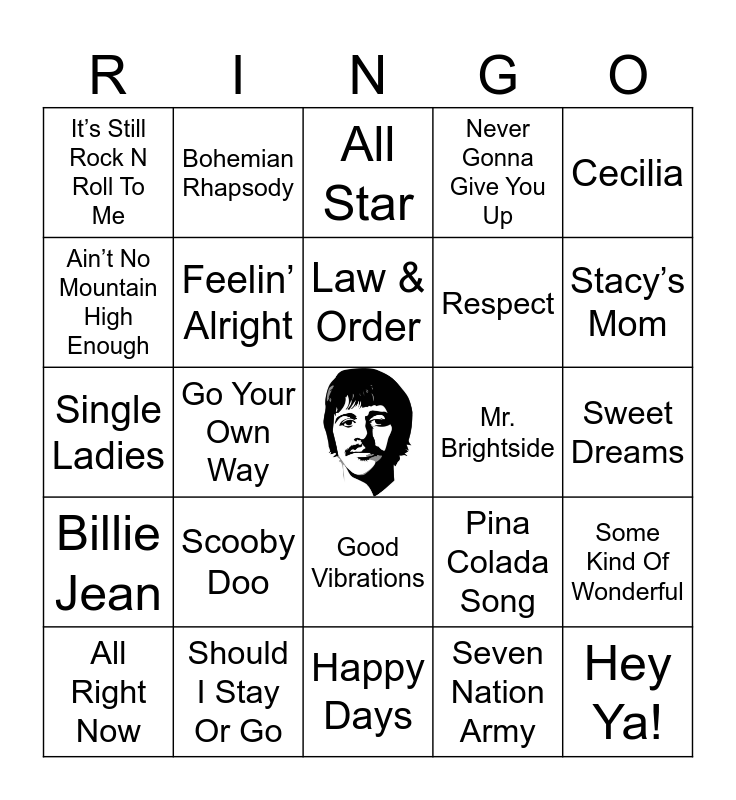 RINGO 5 [EASY] Bingo Card