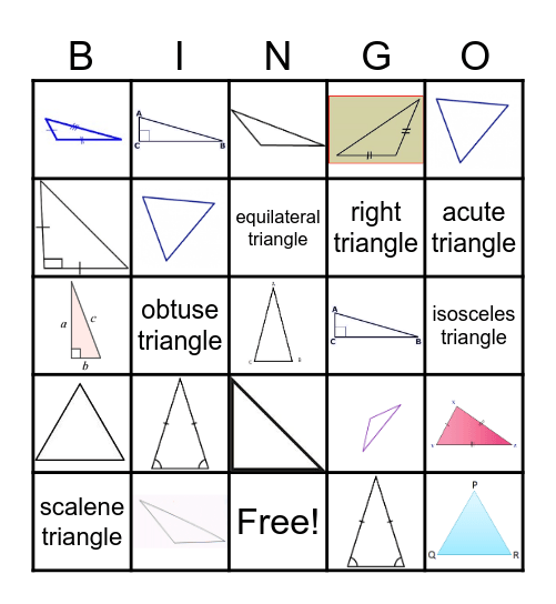 Triangle Bingo Card