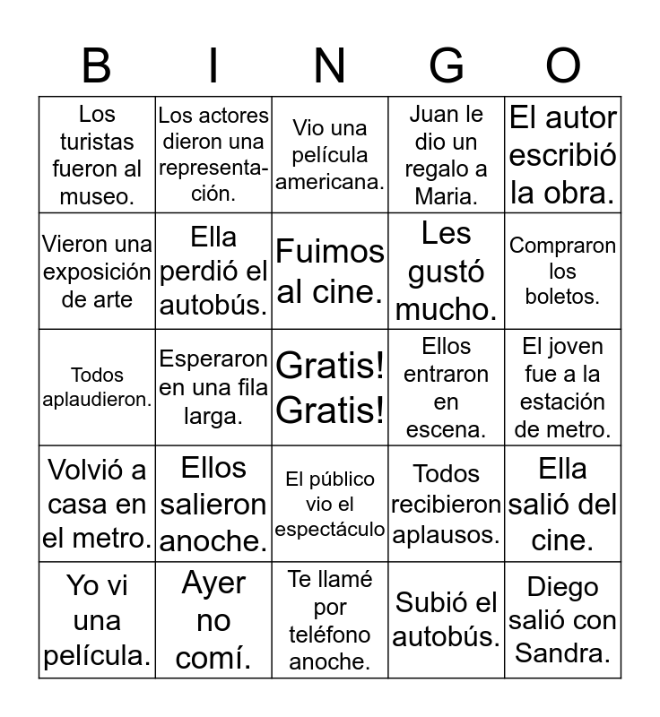 capítulo 10 #2 Bingo Card