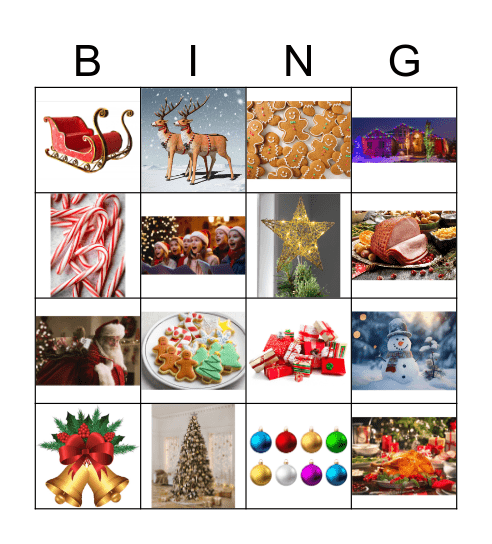 Christmas Vocabulary Bingo Card