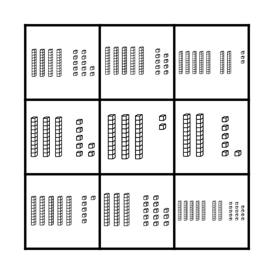Base Ten Block Counting Bingo Card