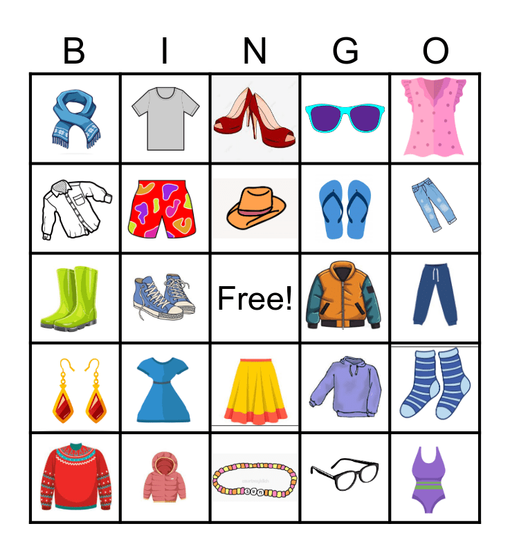 La Ropa Bingo Card