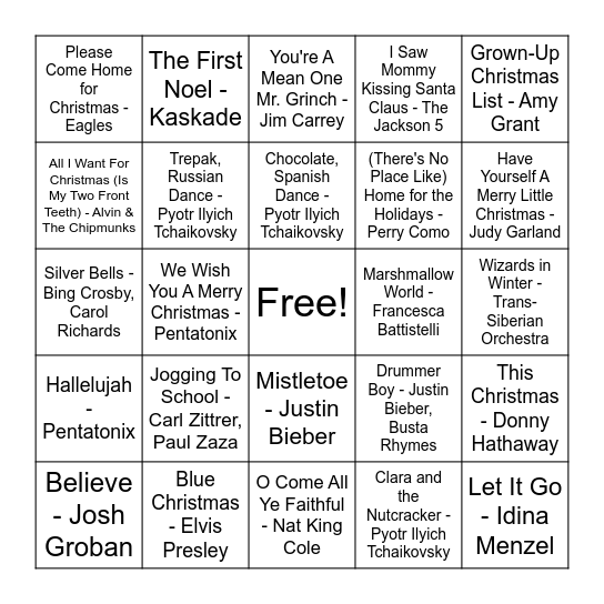 Christmas Bingo Card