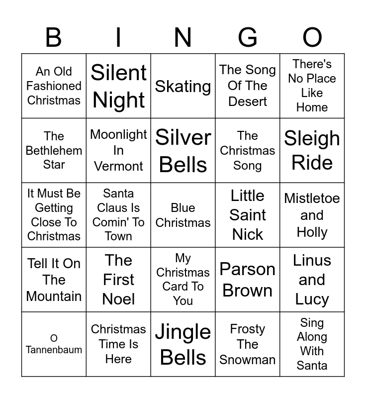 Vinyl Bingo - Holiday Edition Bingo Card