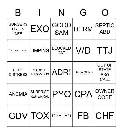 ER BINGO Card