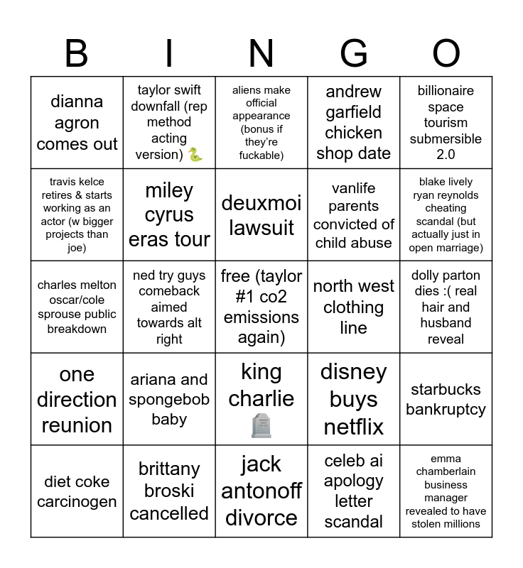 2024 Bingo Card
