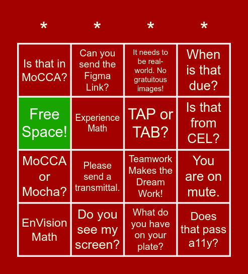 ***Math Team Bingo*** Bingo Card